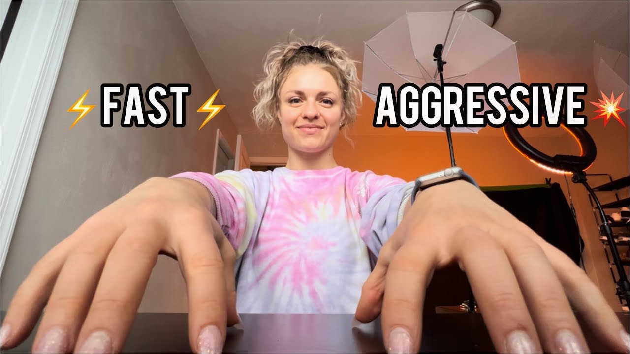 ASMR FAST AGGRESSIVE NO TALKING TABLE TAPPING / CAMERA TAPPING