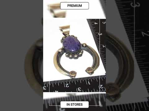 Navajo Naja Pendant Purple Charoite Sterling Chimney Butte