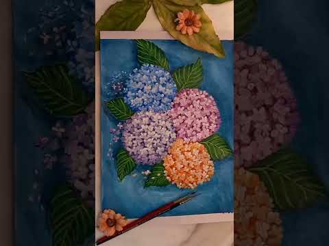hydrangea flower painting #shorts #funart #hydrangea