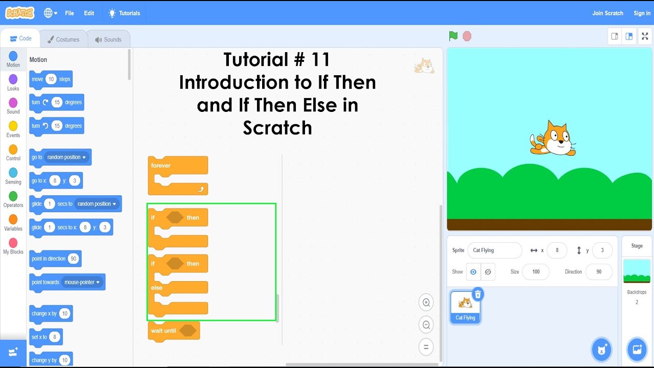 Conditional Statements in Scratch Programming | Tutorial # 11