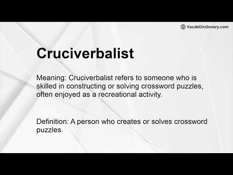 Cruciverbalist Meaning