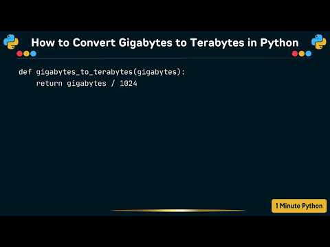 How to Convert Gigabytes to Terabytes in Python