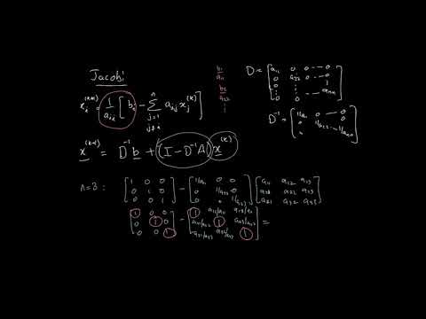 Numerical Solutions of Linear Systems - Jacobi and Gauss-Seidel Matrix forms