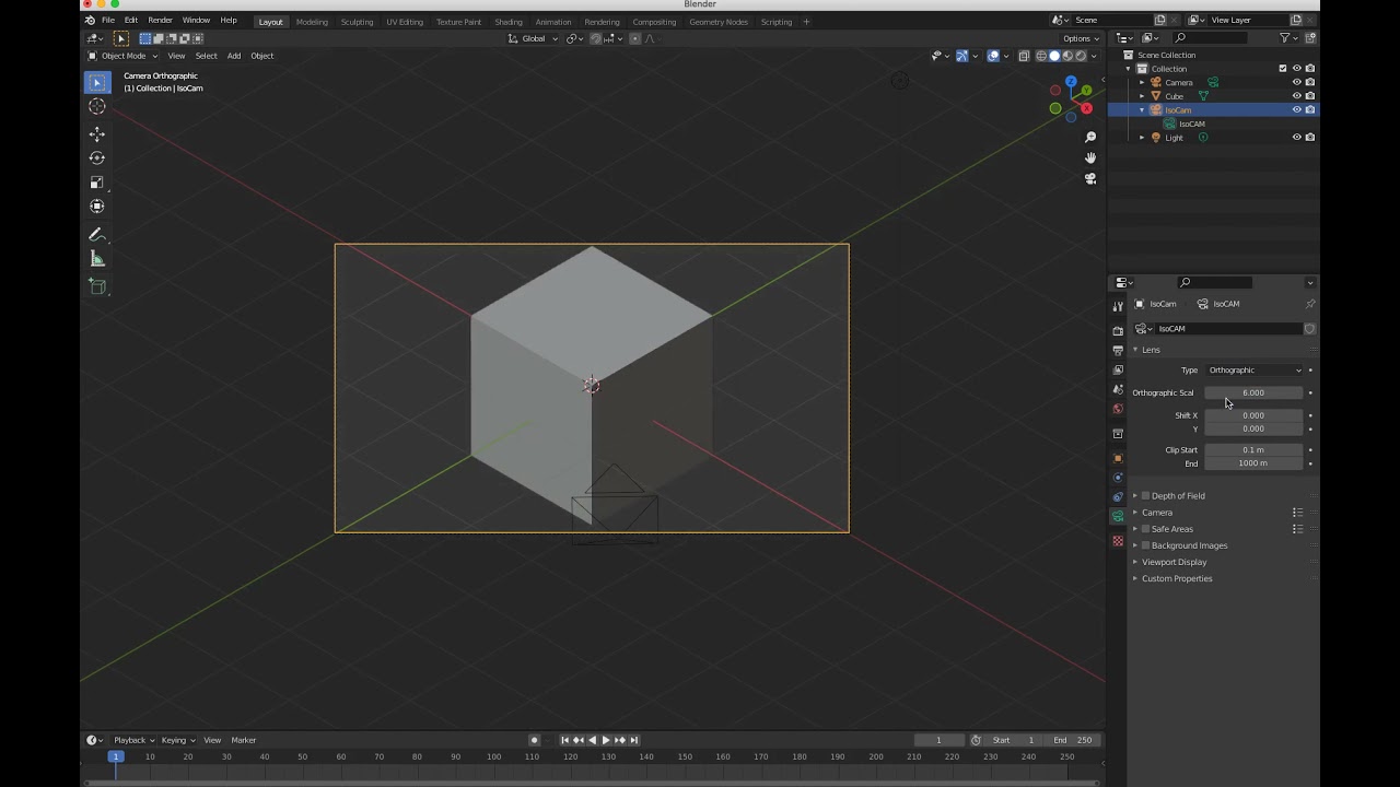 Setting up an Isometric Camera in Blender