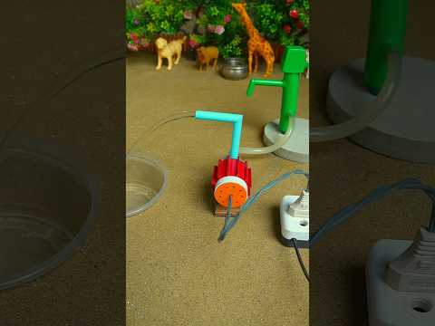 Mini hand pump project water with supply motor drinks the camel farm #waterpump #shorts #343