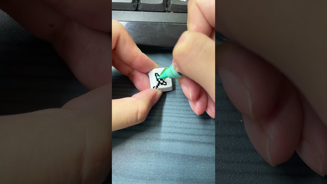 Drawing Minecraft Diamond Sword on the keyboard #shorts #diy #art #tiktok #trending