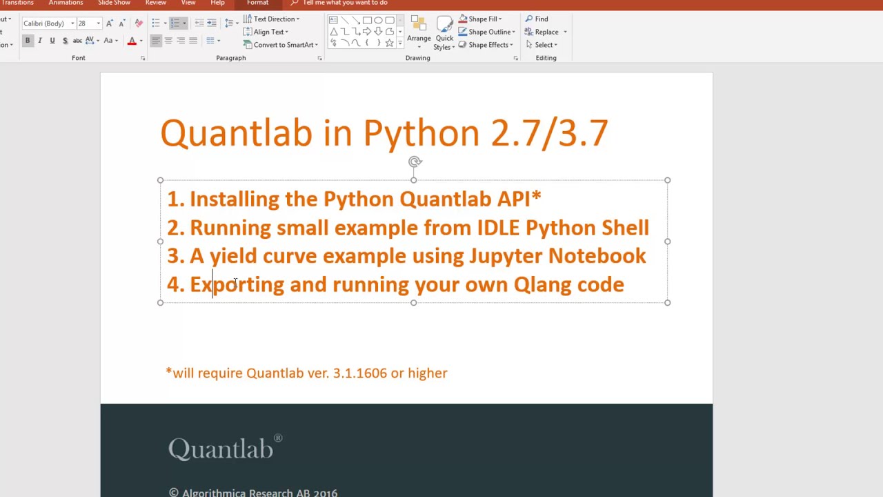 Quantlab in Python - a Primer