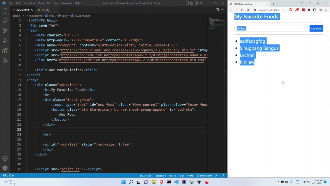 JQuery DOM Manipulation - Adding Elements