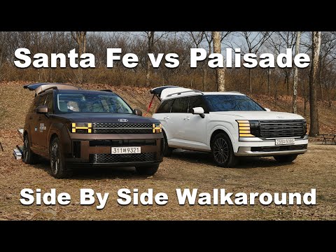 🔇 2026 Hyundai Palisade vs Santa Fe | Side-by-Side First Look, Walkaround & Interior Review