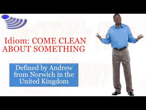 Idiom: COME CLEAN ABOUT SOMETHING