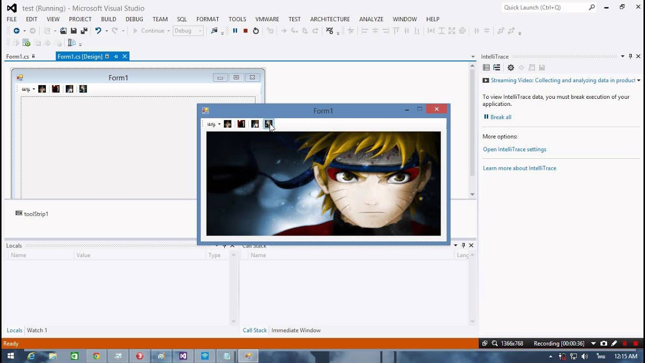 Testing program toolStrip C#