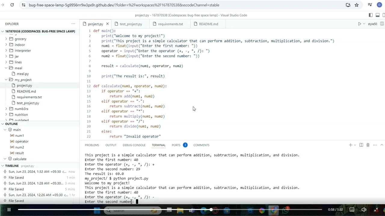 CS50- PYTHON- FINAL PROJECT: SIMPLE CALCULATOR PROGRAM USING PYTHON