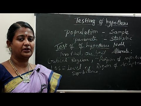 Testing of Hypothesis - Basic ideas in Tamil