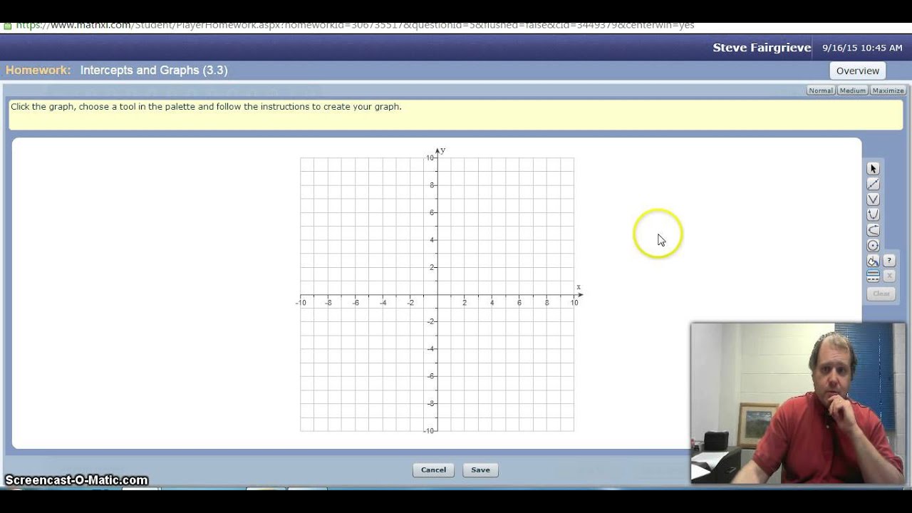 Graphing Equations in MyMathLab