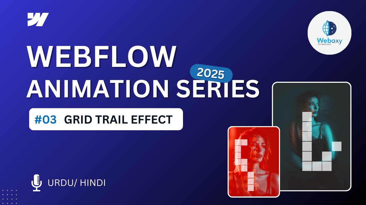 Webflow Grid trail Effect on Hover | Webflow Animation Series - Tutorial #03