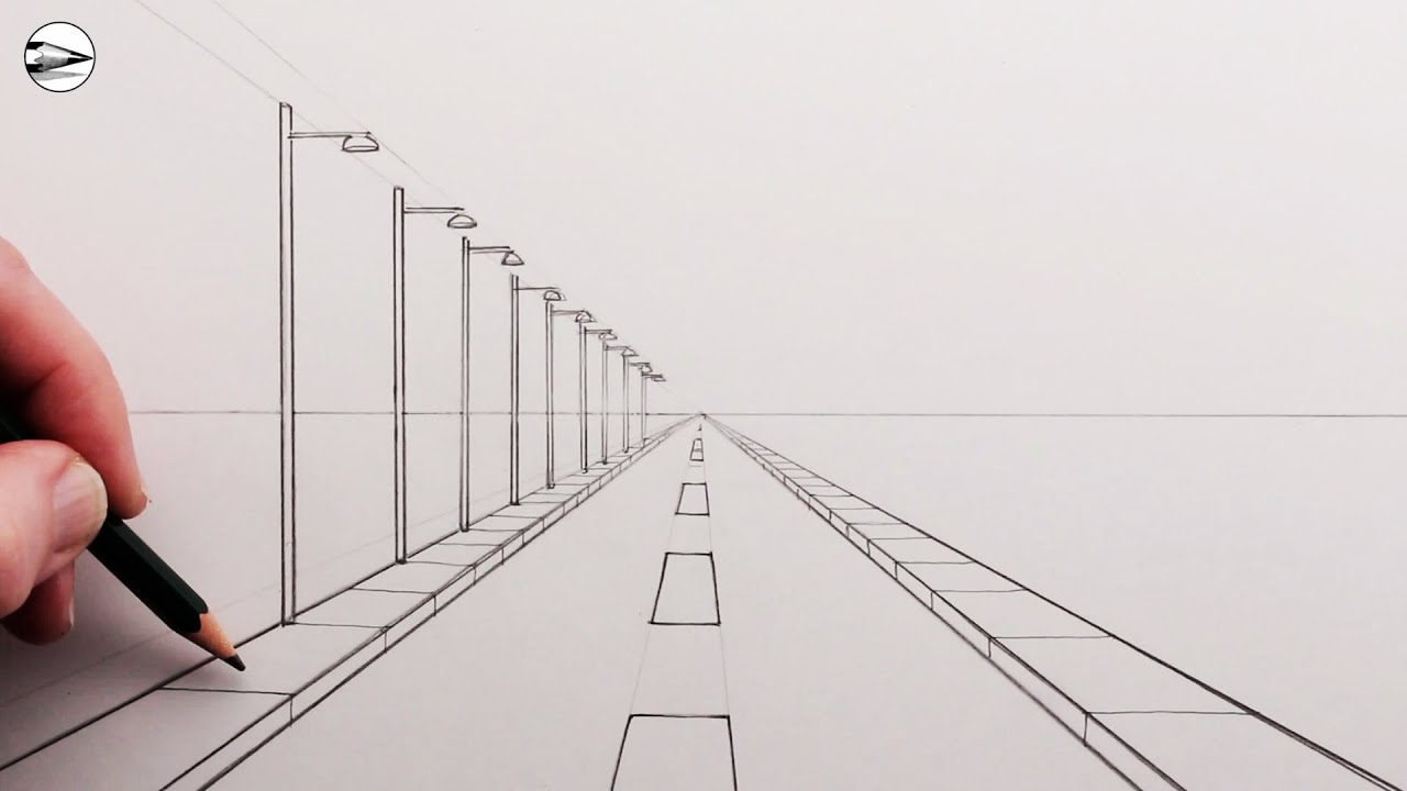 How to Draw a Simple Road using One-Point Perspective for Beginners