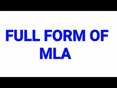 MLA. Full form of MLA. #MLA