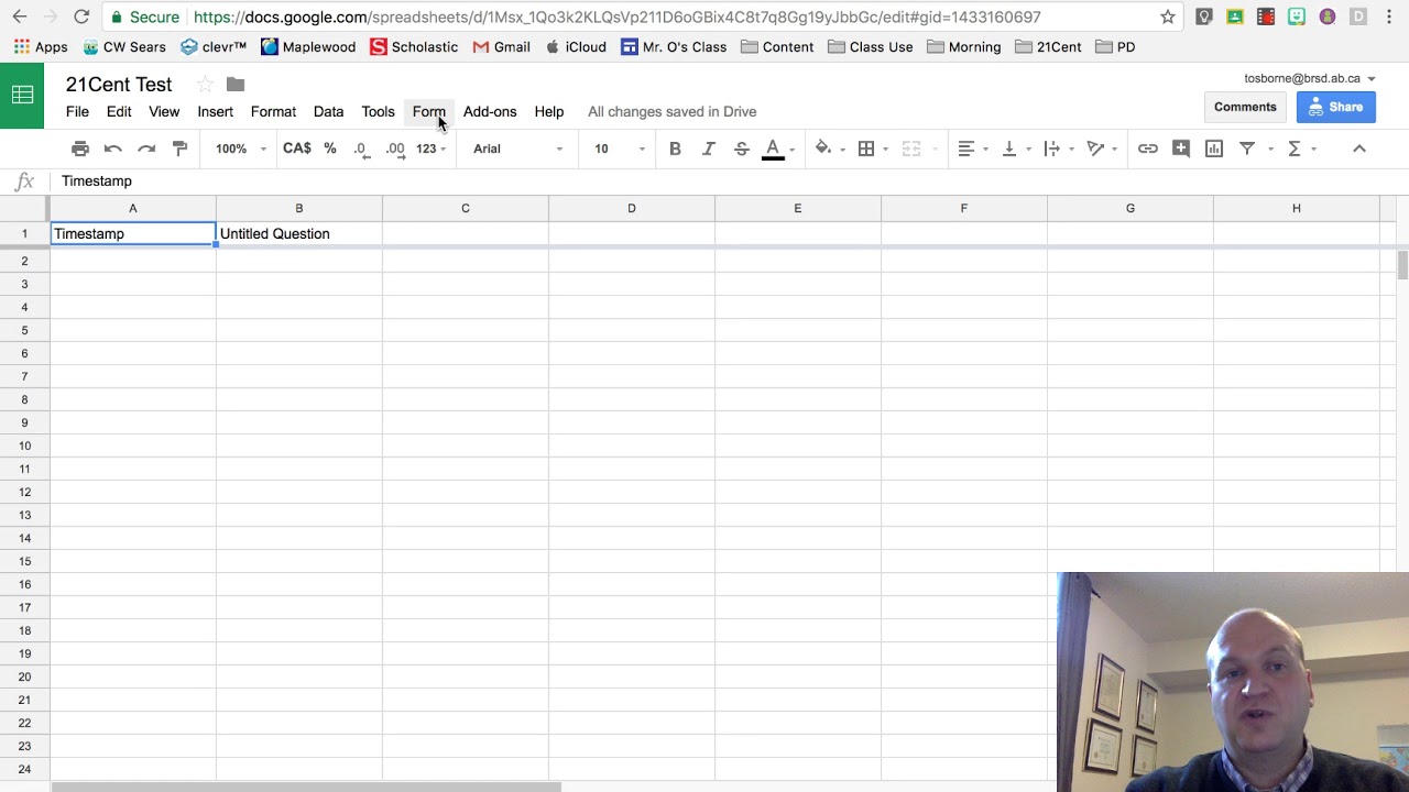 How to create a Google Form from inside of Google Sheets