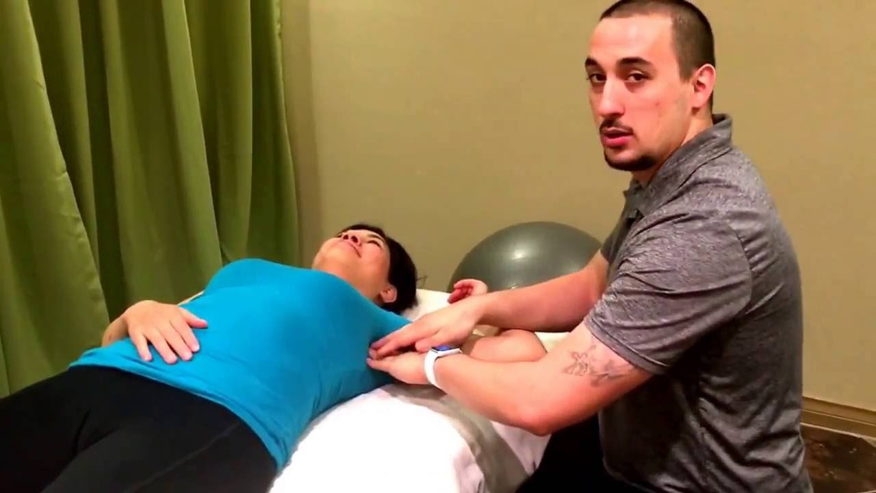Pin and stretch technique for shoulder pain.