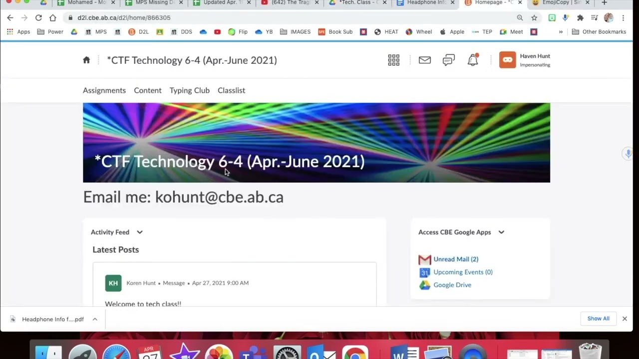 How to save as PDF, store in the correct folder, and hand in on D2L
