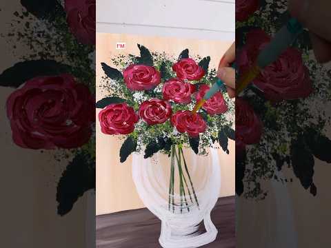 How to paint easy roses ???????? #art #painting #diy #tipsandtricks #paintingtips #howtopaint #roses