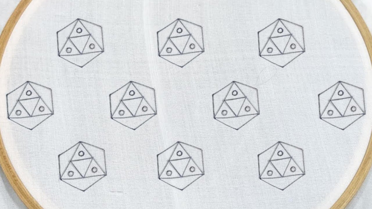 All Over Geometric Hexagon Design (Hand Embroidery)