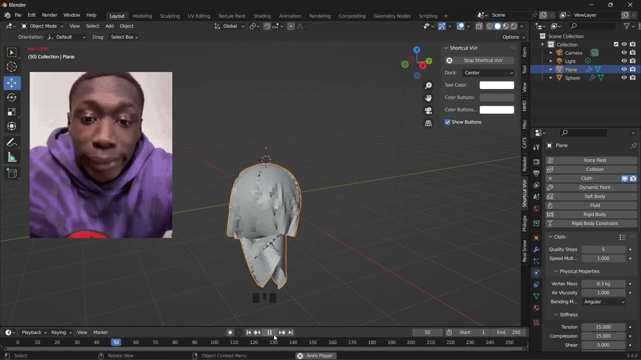 Cloth Simulation in Blender 3.5 beginner tutorial