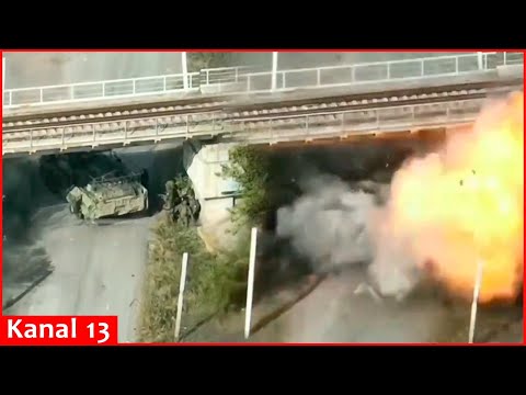 Ukrainian tank destroyed russians hiding with military equipment under ...