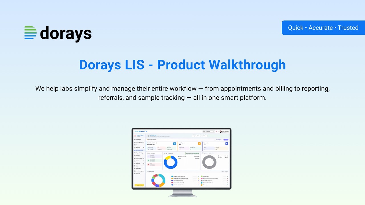 Dorays LIS Pathology and LIMS Lab Software Full Walkthrough | Billing, Reports, AI Features