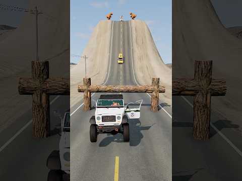 Cars vs Log Trap #1 - BeamNG.Drive