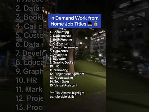 In Demand Work From Home Job Titles!