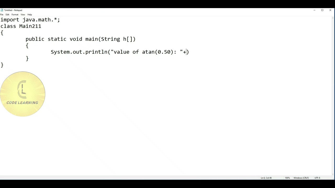 Java | Math 'atan()' | CodeLearning