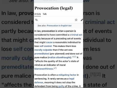 Provocation (Legal)