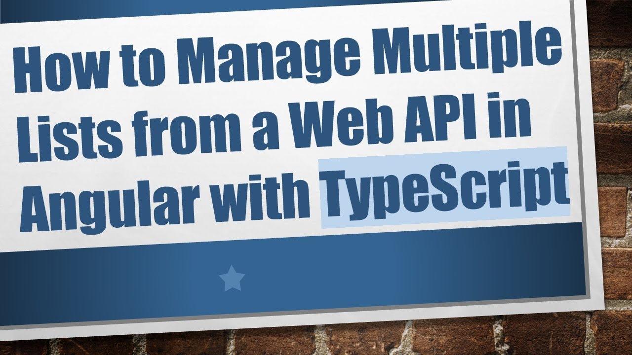 How to Manage Multiple Lists from a Web API in Angular with TypeScript