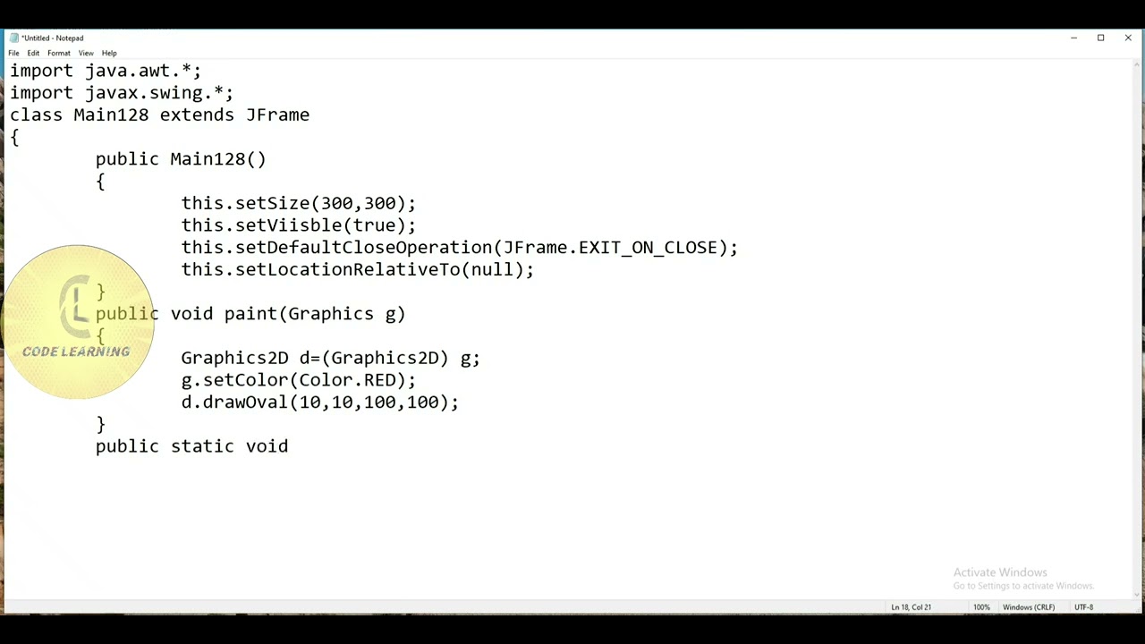 Java | Graphics2D 'drawOval()' | CodeLearning