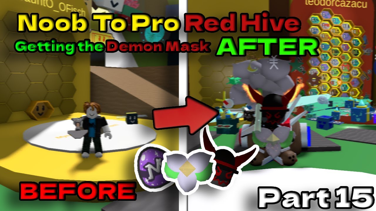 Demon Mask And Petal Belt?! | Roblox | Noob To Pro Red Hive (Bee Swarm Simulator) | Part 15