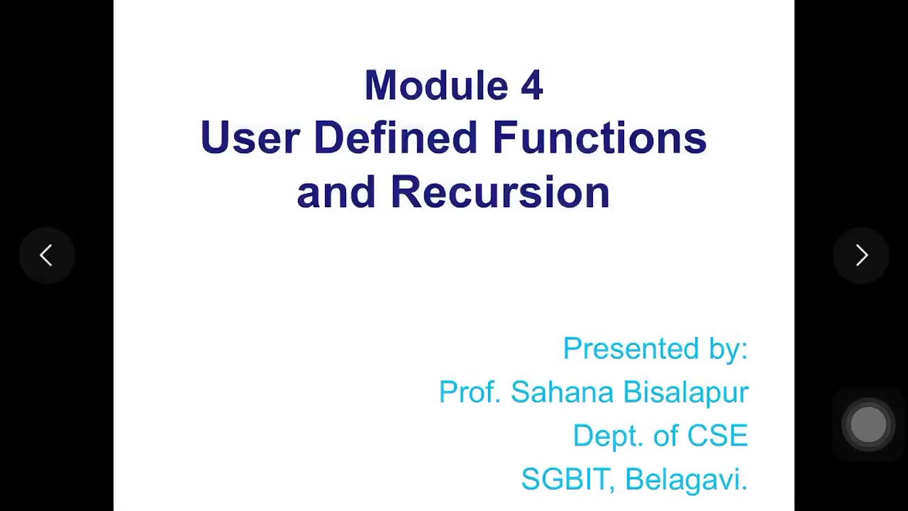 CPS (18CPS23)- Module 4: User Defined Functions