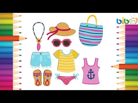 How to Draw Summer Clothes for Kids | Coloring Pages Set for Girls with Colored Markers