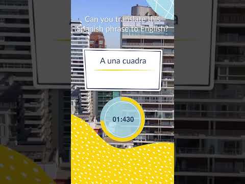 Spanish Quiz: What is "A una cuadra" in English? #Short