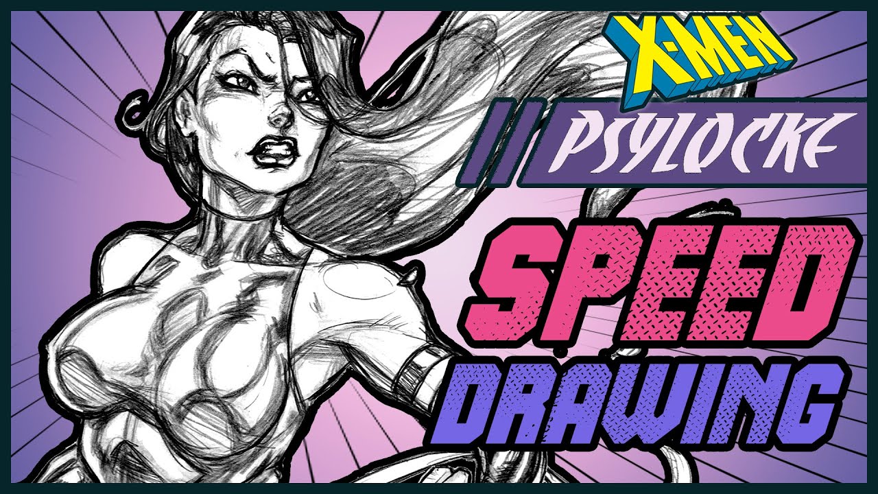 PSYLOCKE X-MEN TIME LAPSE | SPEED DRAWING!!!