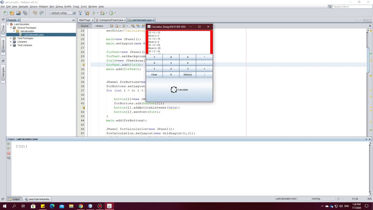 OOP lab Assignment #Calculator #Java