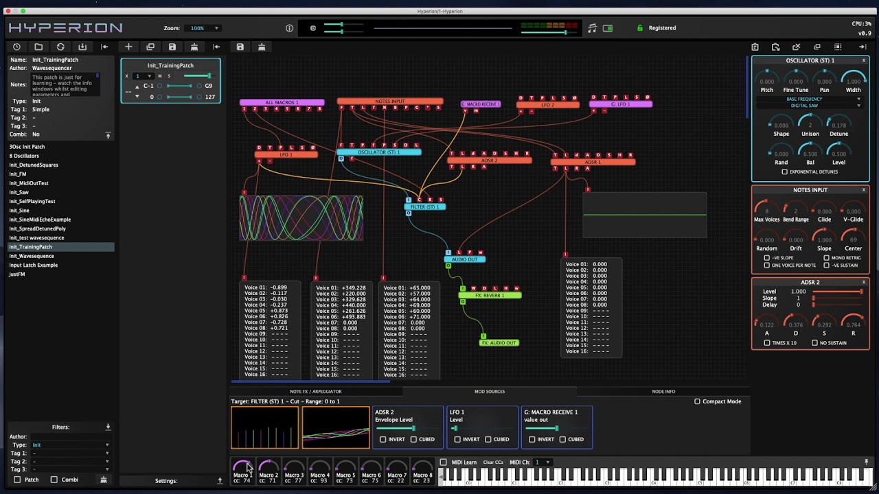 Hyperion Synth - Tutorial 2 - Basic Patching