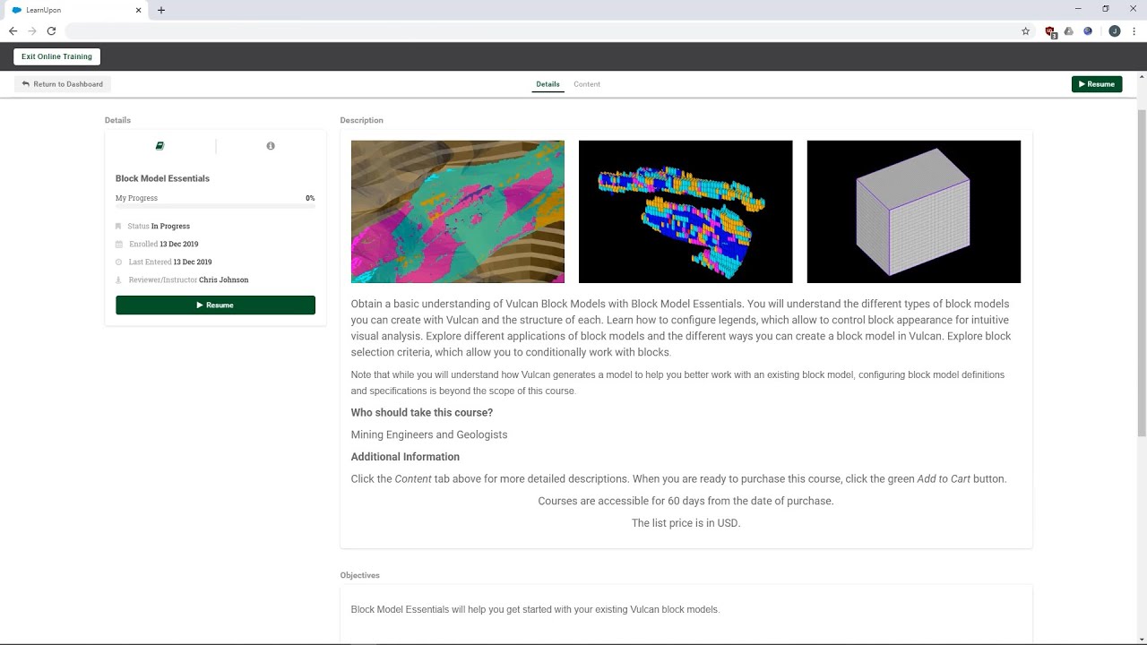 Learn about the Block Model Essentials online training course
