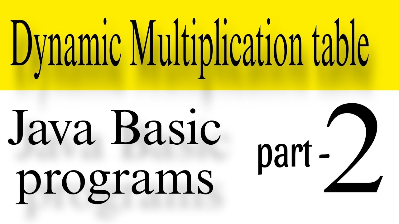 Java Dynamic Multiplication Table Tutorial | Easy Steps to Create and Customize