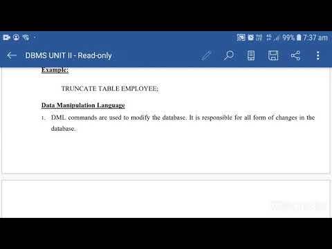 DBMS class on SQL Commands