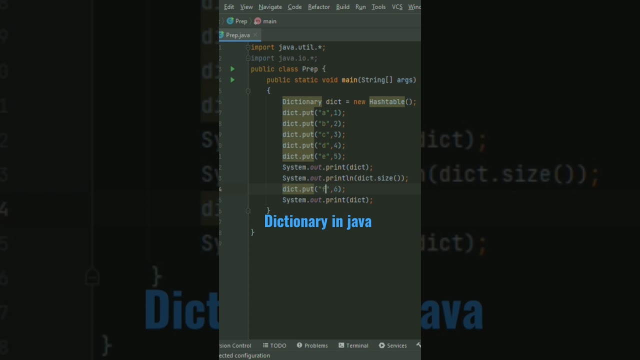 dictionary in java