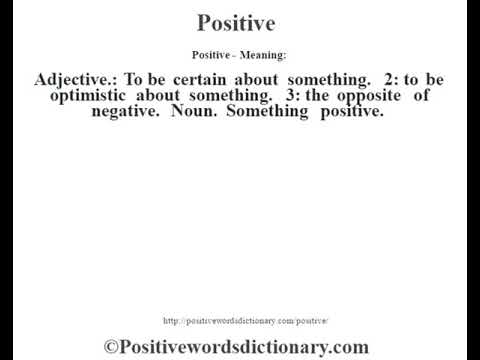 Positive definition | Positive meaning