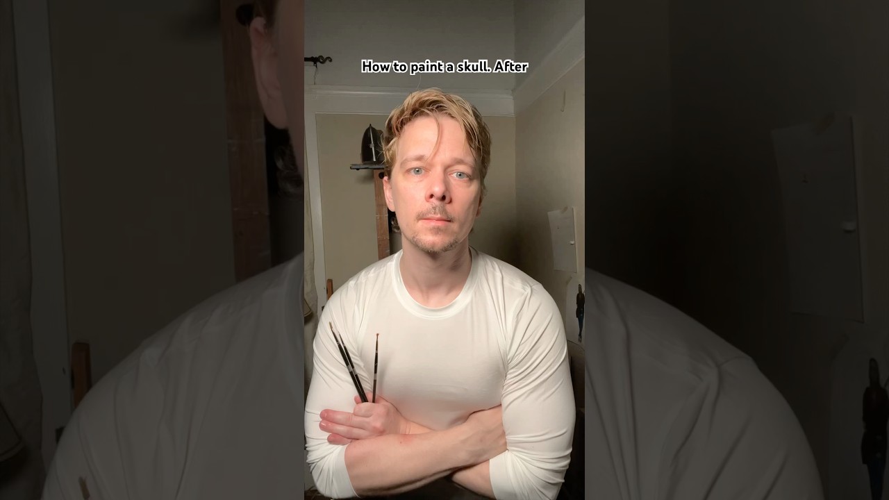 How to paint a skull #art #painting #arttutorial #paintingtutorial #asmr #howtopaint