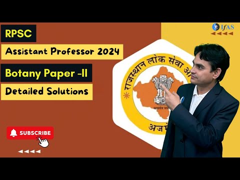 RPSC Botany Assistant Professor 2024 Paper -II Detailed Solutions I IFAS I CSIR